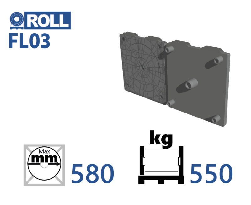 FL03 - roll flange 600x580 plastic end-wall