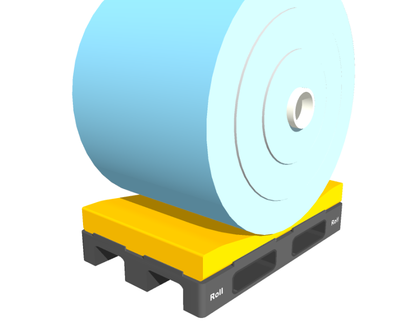 RC39-1-L – plastic roll cradle pallet for roll up to 1300 mm with ...