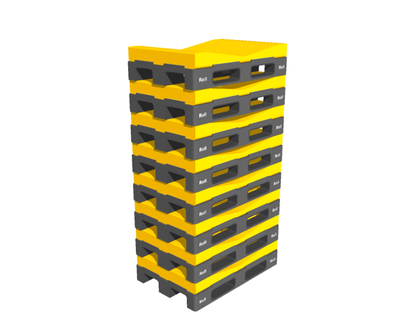 RC39-1-L – plastic roll cradle pallet for roll up to 1300 mm with ...