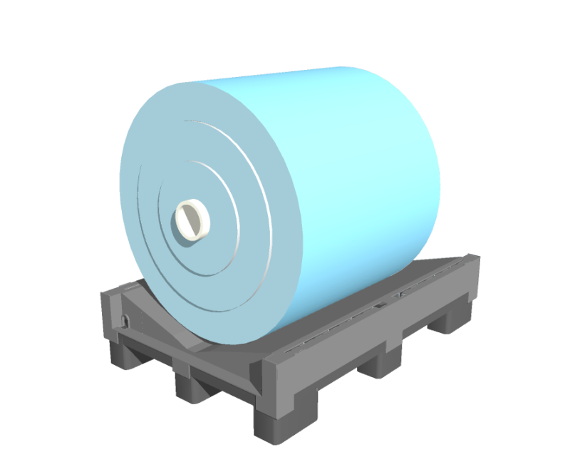 RCV 28 – 800x1200 roll cradle plastic pallet 4-ways for large diameter