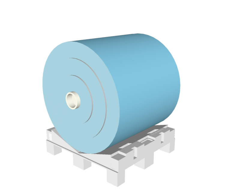 RM01 - small 4-way plastic roll cradle pallet – suitable for clean room