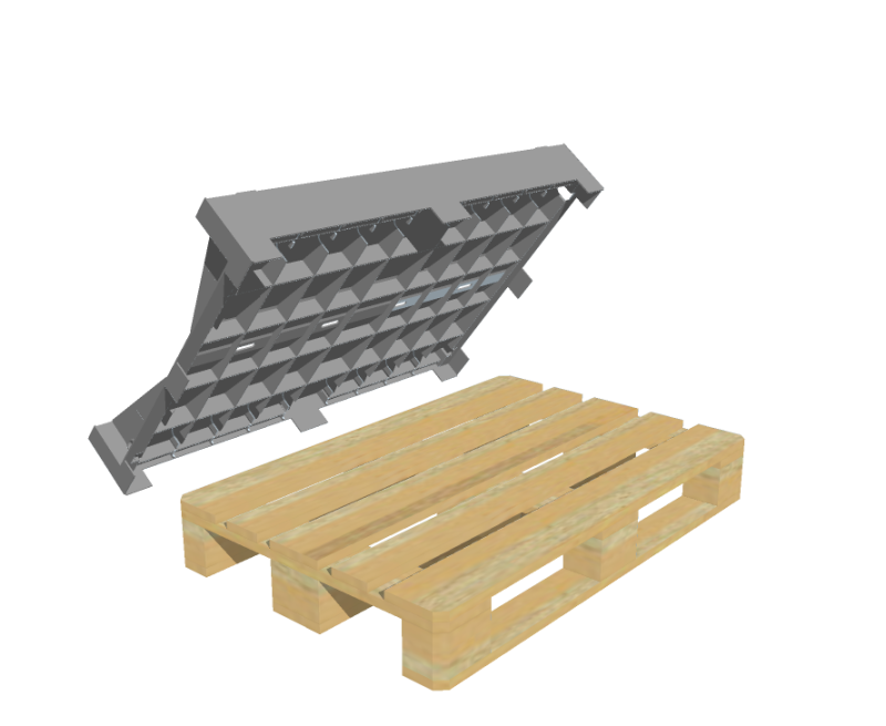 CV02 - plastic saddle deck to put on pallet 800x1200 to transform into ...
